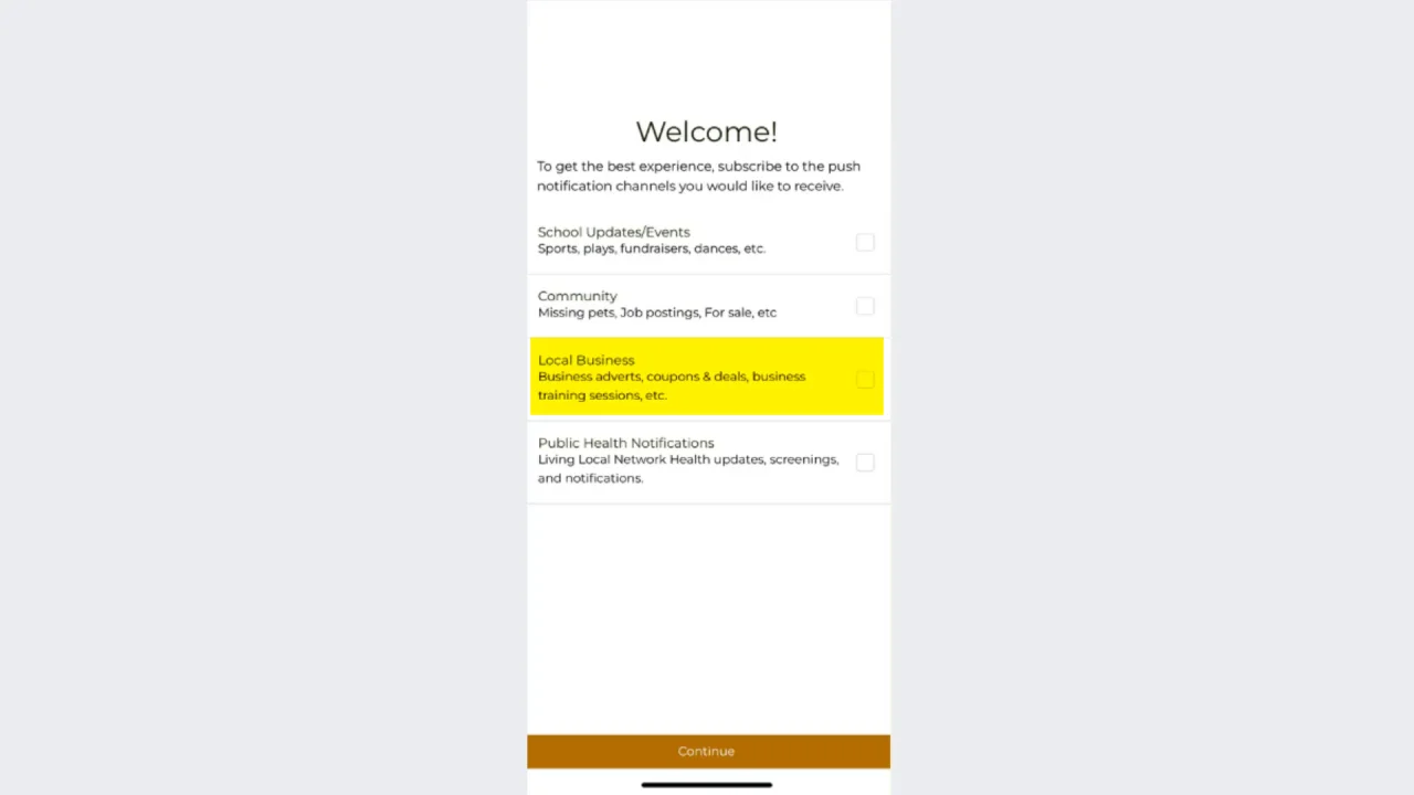 App Initial Setup Living Local App Management Training