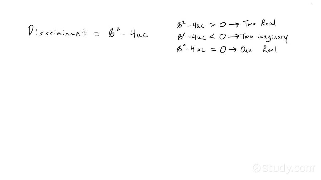 Understanding the Discriminant of a Quadratic Equation | Algebra ...