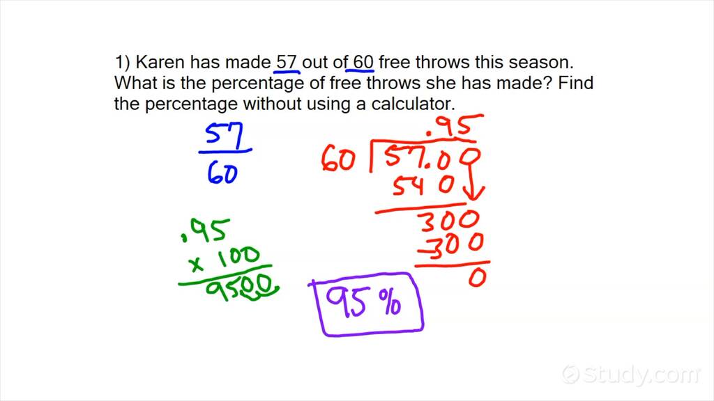 Writing A Ratio As A Percentage Without A Calculator Algebra Study