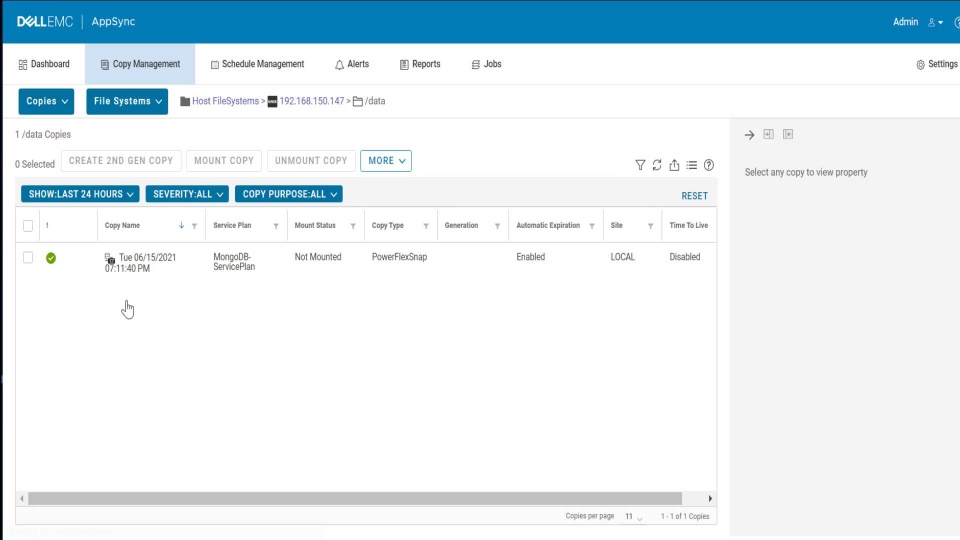 Integrated copy data management with AppSync for File Systems running ...