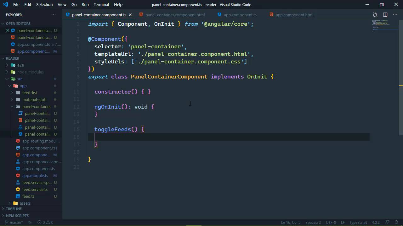 Modern Web Apps With Angular - Toggling the Feed List Drawer
