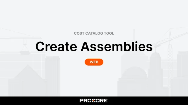 Cost Catalog - Videos - Procore