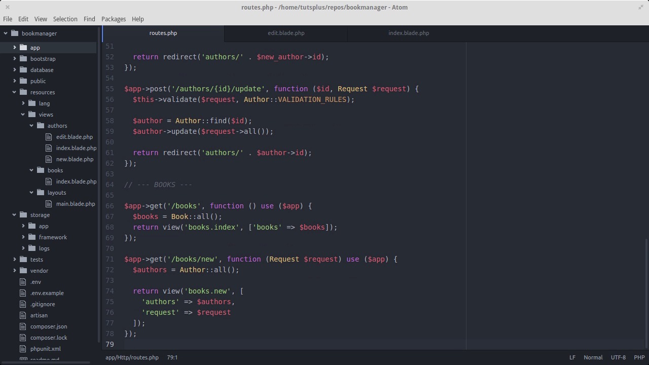 Get Started With Lumen - Updating Records, Redirects, and Model Association