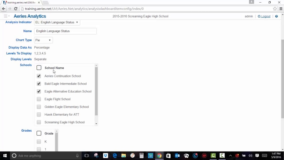 Aeries Analytics Video - Adding a Pie Chart Dashboard Item : Aeries Software