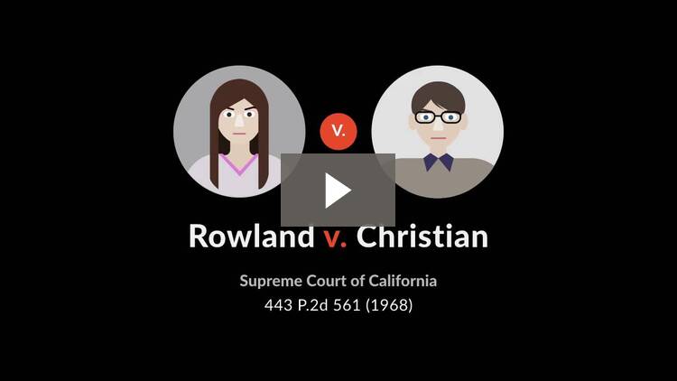 Rowland v. Christian - Case Brief - Quimbee
