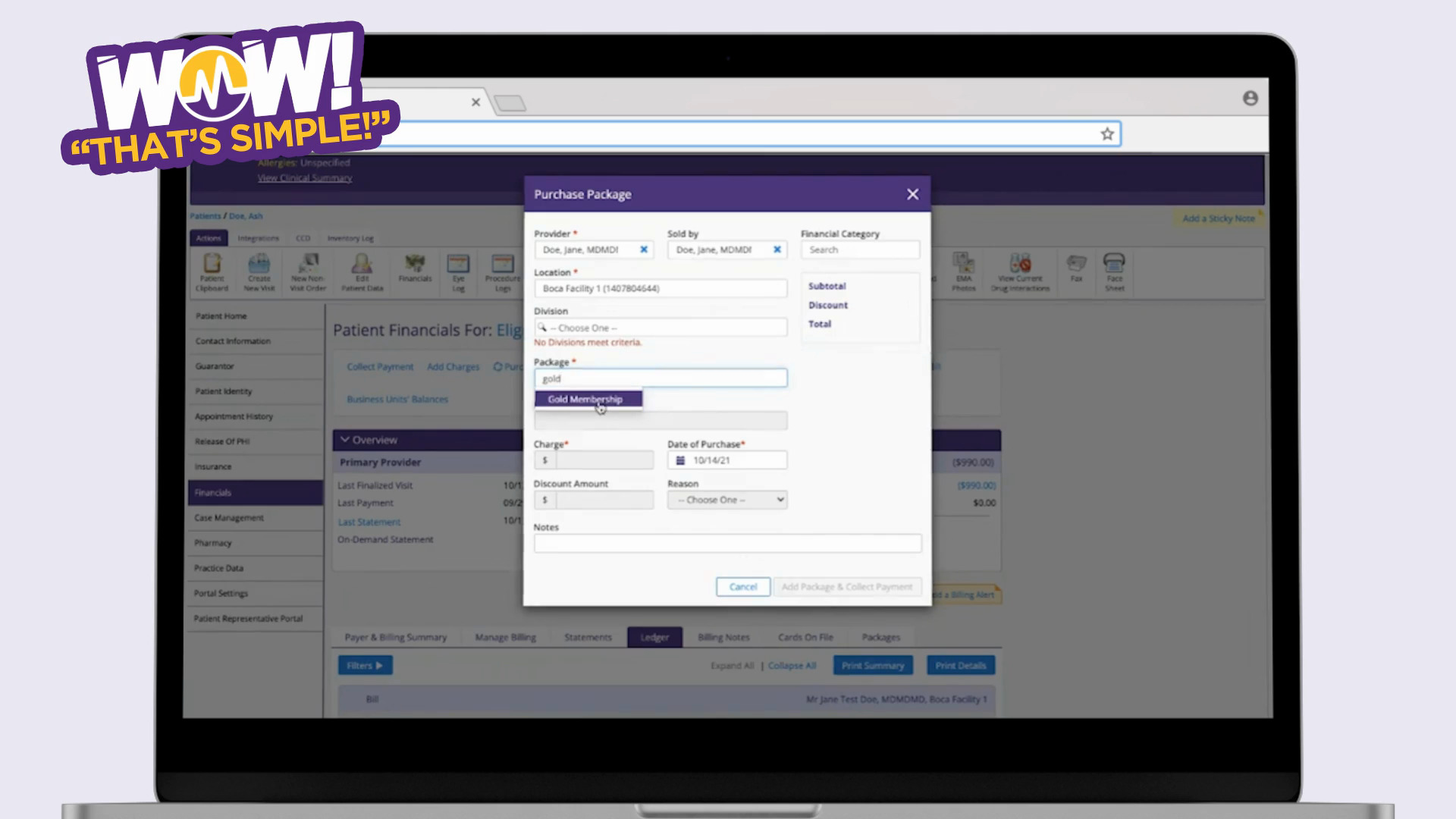 Create & track packaged services