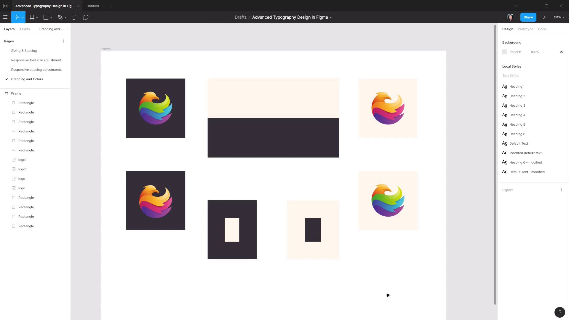 Advanced Typography Design in Figma - Site and Branding Colors