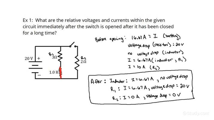 Describing Relative Voltages & Currents in an LR Circuit Immediately ...