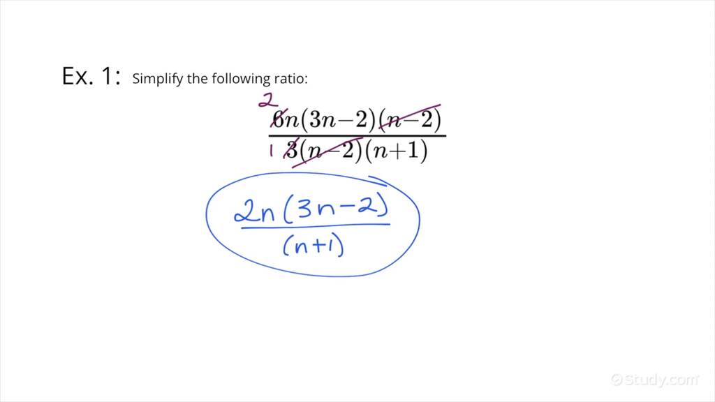 How to Simplify a Ratio of Factored Polynomials with Linear Factors ...