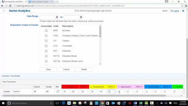 Aeries Analytics Video - Creating an ADS Disposition Days Count Item Definition : Aeries Software