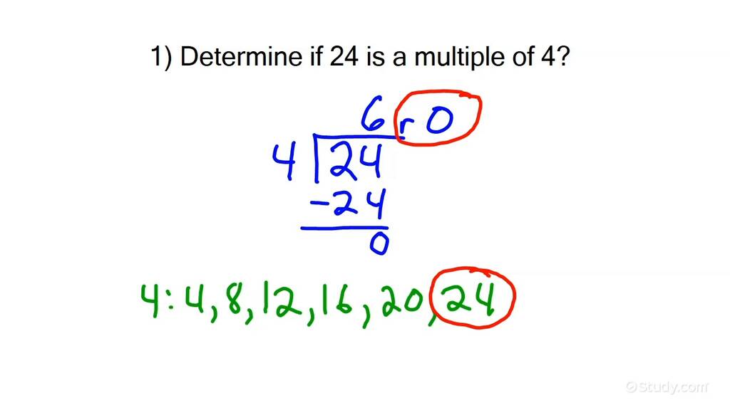 How to Determine If a Number is a Multiple of a Given Number | Algebra ...