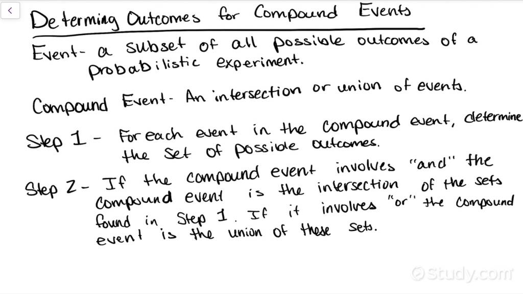 Determining Outcomes for Compound Events | Algebra | Study.com