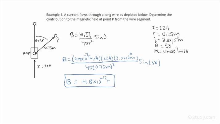 Calculating the Magnitude of Contribution to the Magnetic Field of an ...
