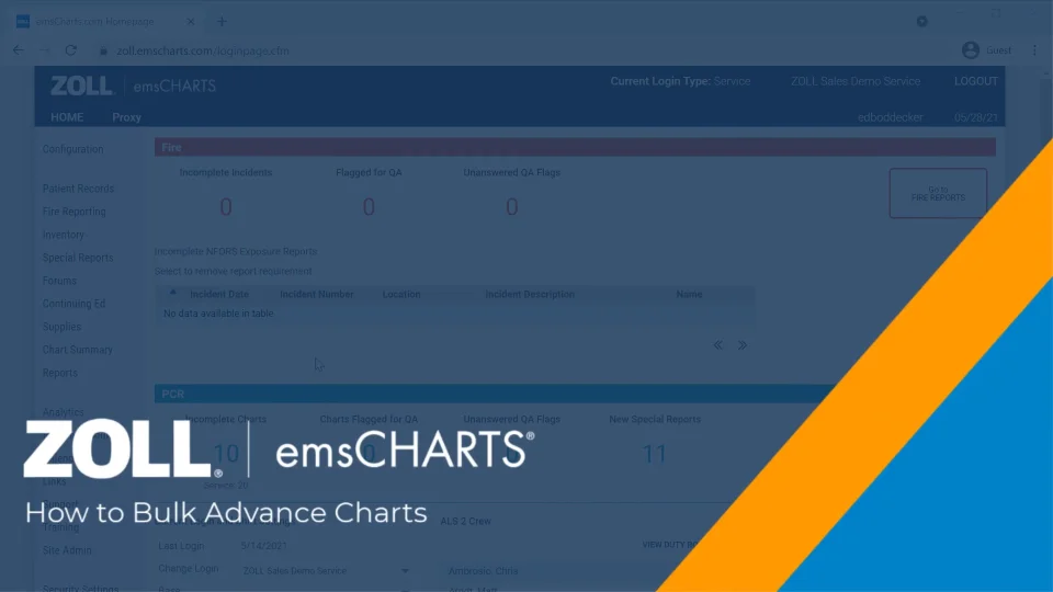 How to Bulk Advance Charts - emsCharts Videos
