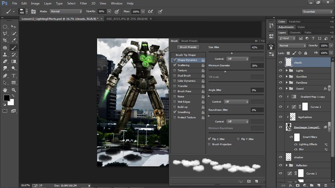 Advanced Photo Manipulation: Movie Poster Effects - Cloud Brushes