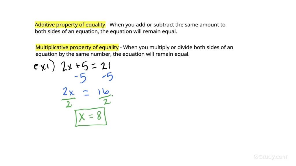 Solving an equation with Variables on the Same Side | Algebra | Study.com