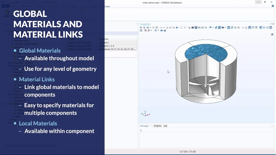 Use the Same Material for Multiple Components in COMSOL Multiphysics®