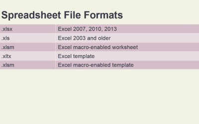 Introduction to Spreadsheets - Understanding File Formats
