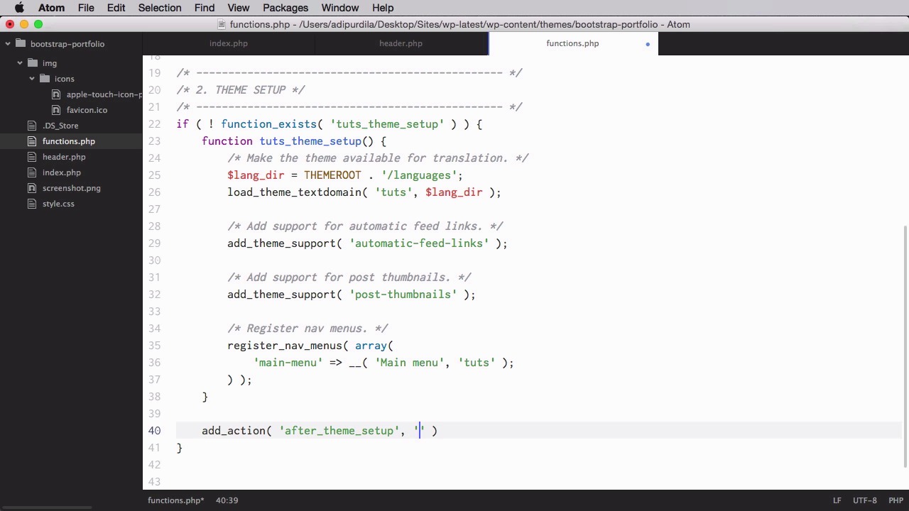 Building WordPress Themes With Bootstrap - Completing the Page Header