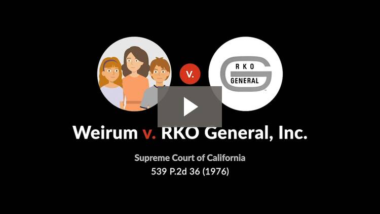 Weirum v. RKO General, Inc., 539 P.2d 36 (1975): Case Brief Summary ...