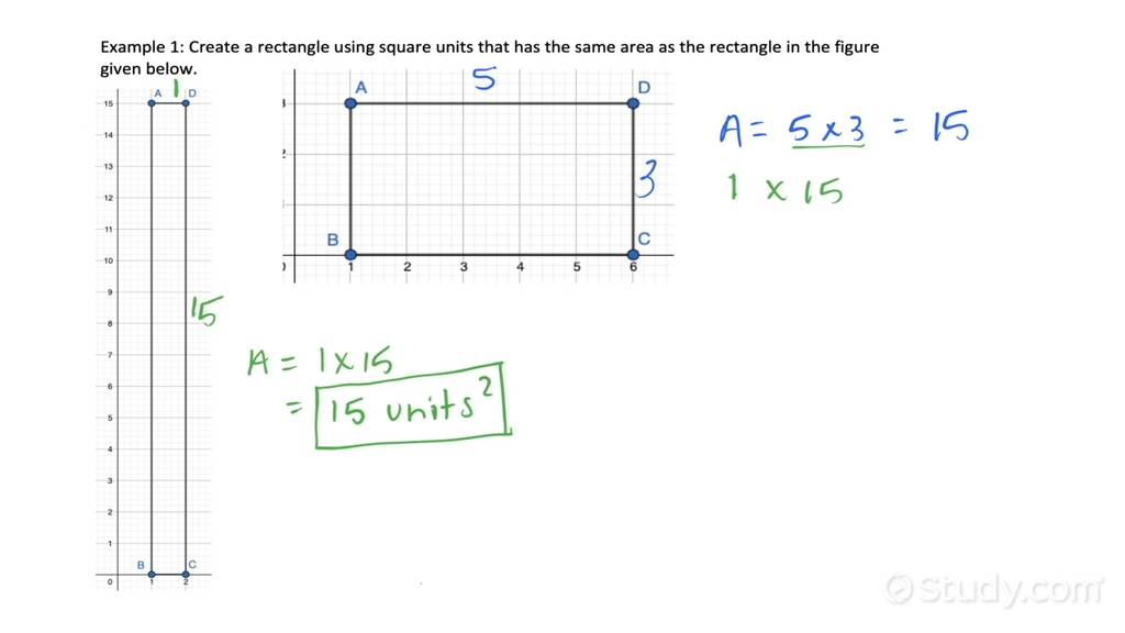 How to Create a Rectangle Using Square Units that has the Same Area as ...