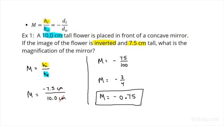 How To Calculate The Magnification Of A Concave Mirror Physics 