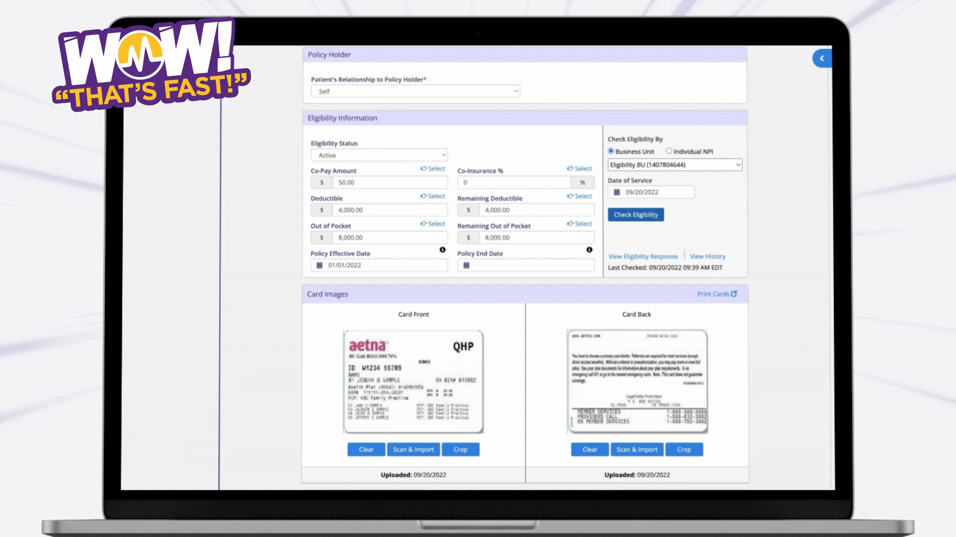 Insurance eligibility in minutes for Podiatry