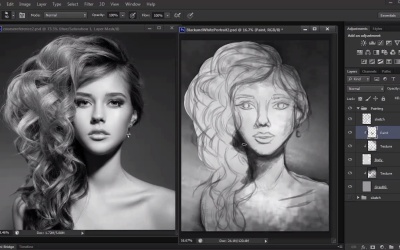 Digital Portrait Painting in Adobe Photoshop - Shading With Textured ...