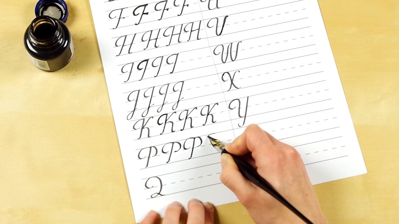 The Art of Calligraphy: Roundhand Script - Practice the Curve Stroke ...