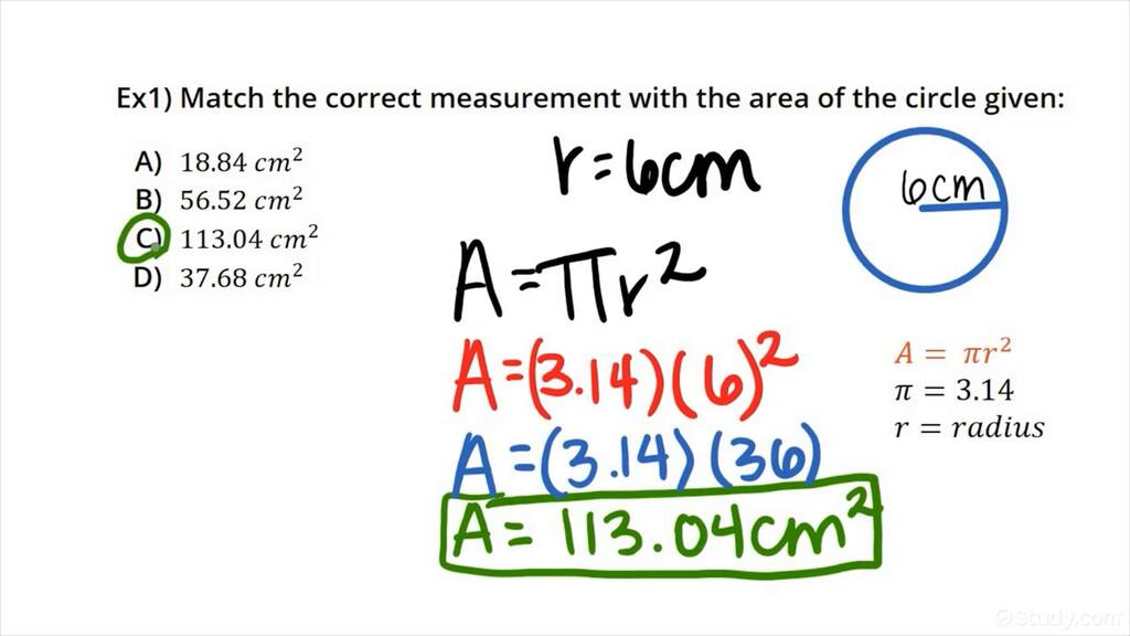 Distinguishing Between the Area and the Circumference of a Circle ...