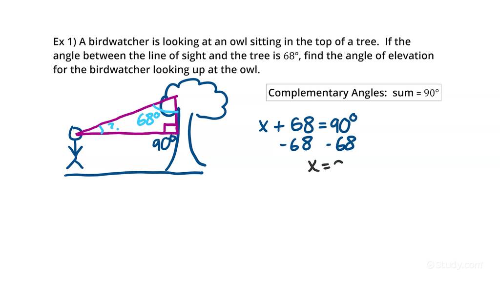 How to Solve a Trigonometric Word Problem with Complementary Angles ...