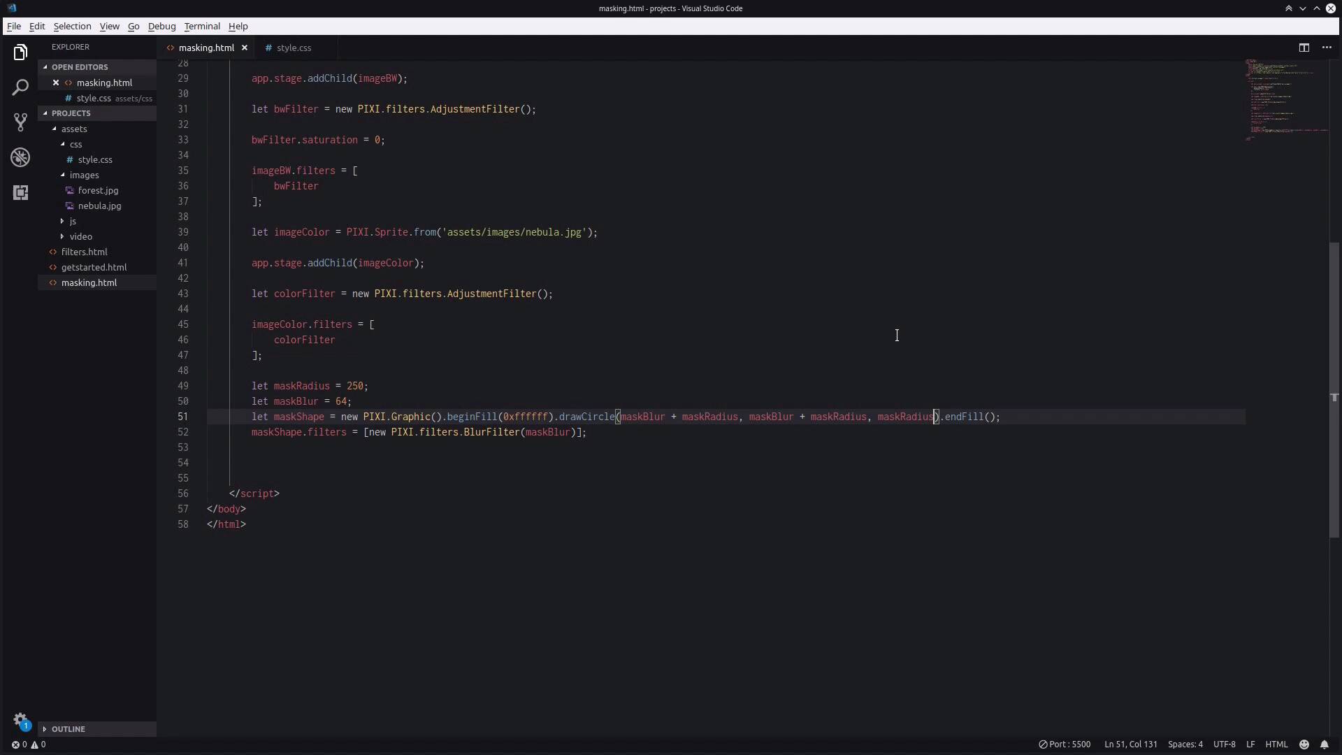 Up and Running With PixiJS - Colored Spotlight Mask