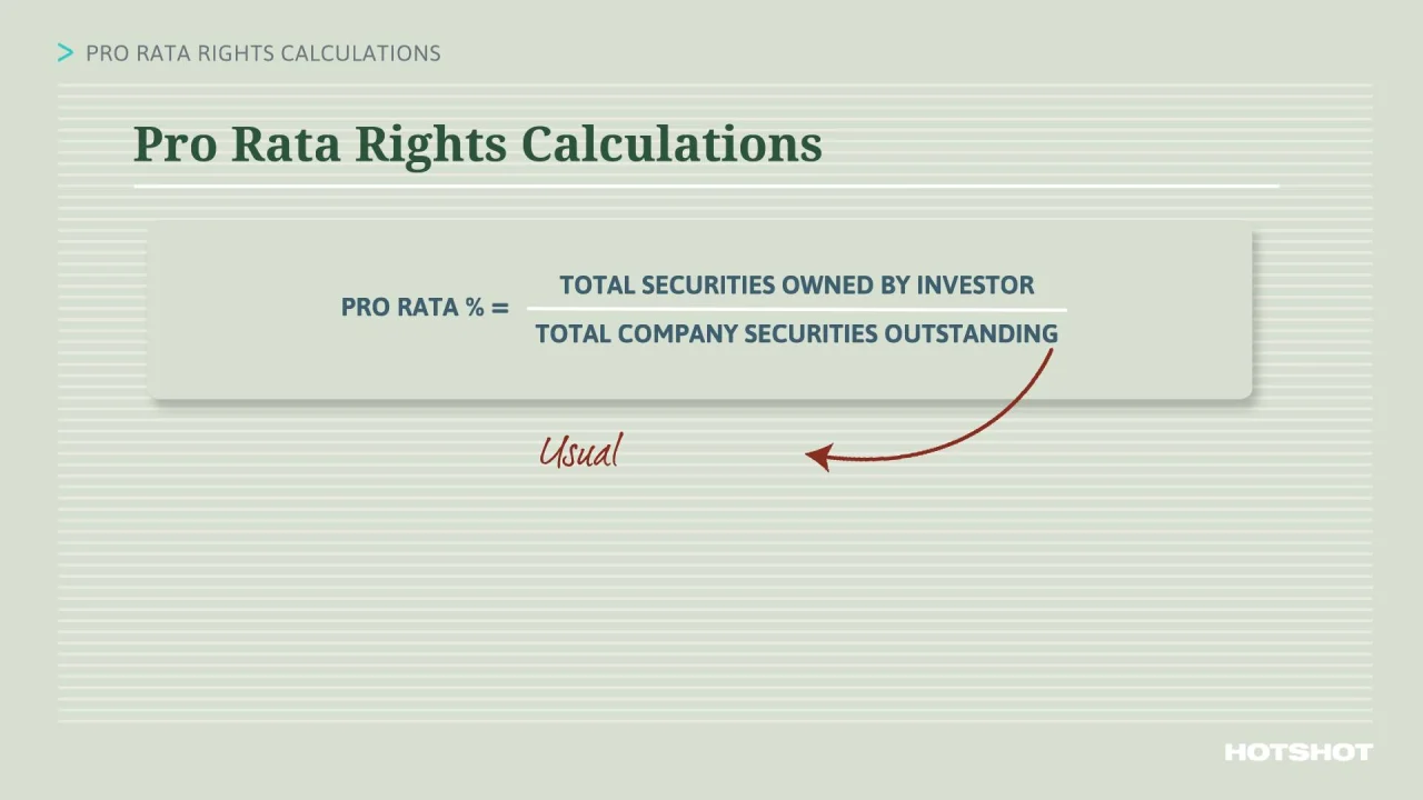 Pro Rata Rights Calculations - Venture Financing