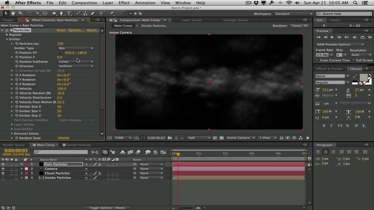 Advanced Motion Graphics - Storm Title Day 1