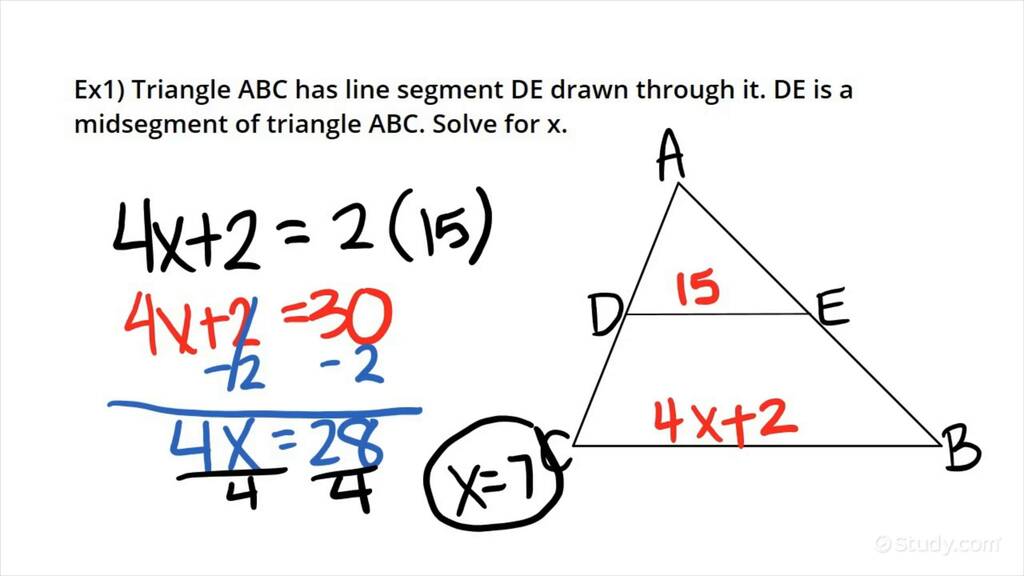 Using the Triangle Midsegment Theorem | Geometry | Study.com