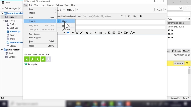 Add a TrustBox Signature widget to your emails