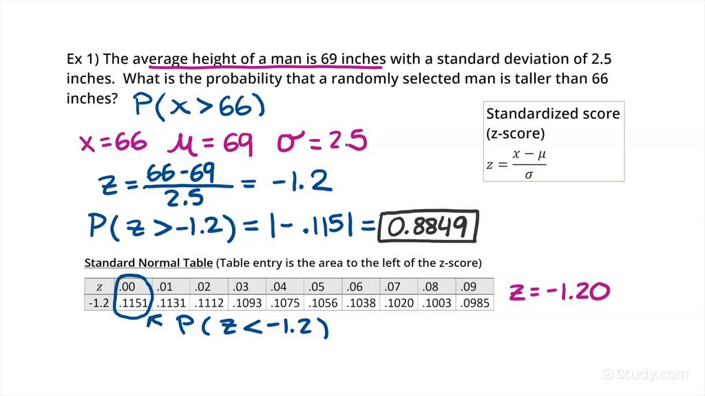 Finding Probability Given a Basic Word Problem Involving Normal ...
