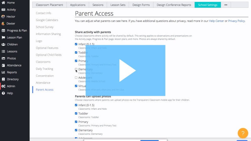 Customizing privacy - Transparent Classroom Help Center Customizing privacy - Transparent Classroom Help Center