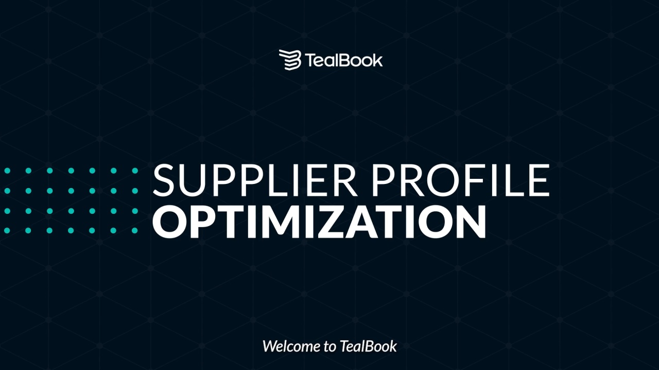 Optimize Your Supplier Profile