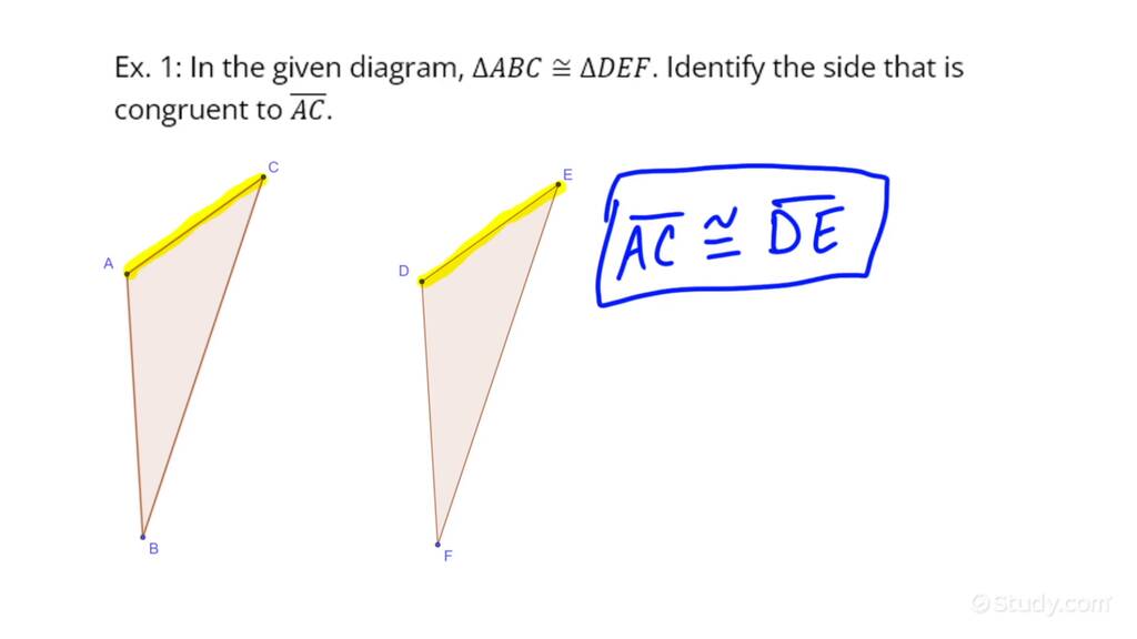 How to Identify & Name Congruent Parts of Congruent Triangles ...
