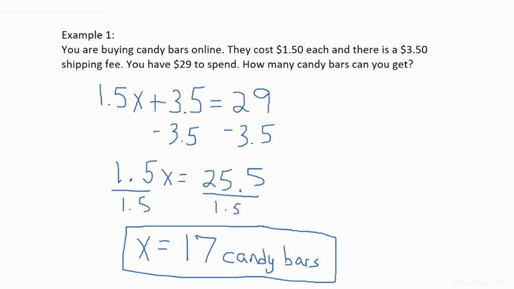 How To Solve A Decimal Word Problem Using A Linear Equation Of The Form 