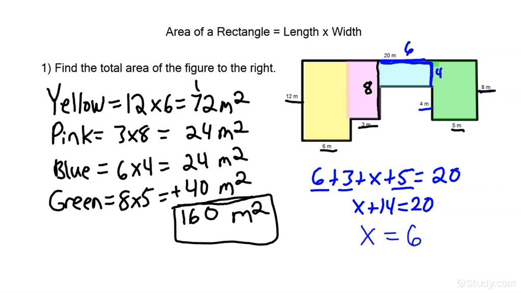 How to Find the Area of a Piecewise Rectangular Figure | Geometry ...