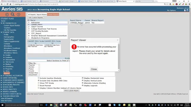Importing Custom Reports from Aeries Client Video : Aeries Software