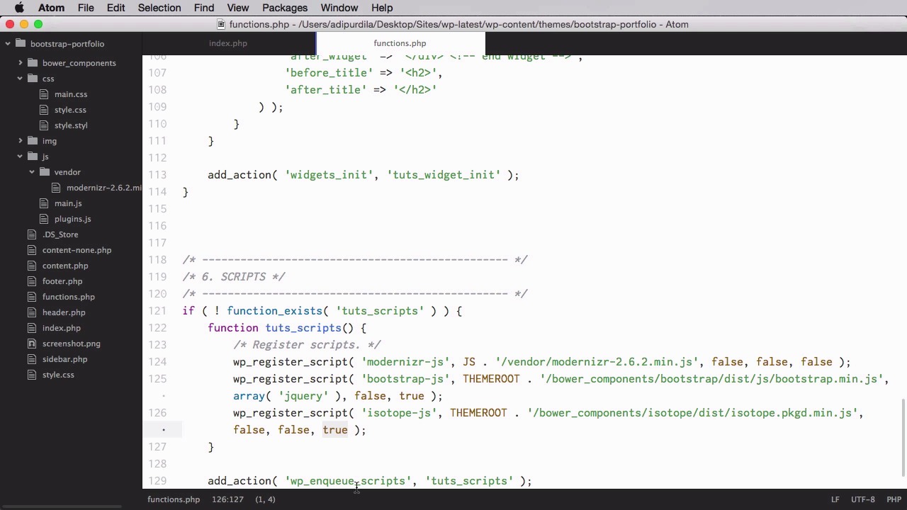 Building WordPress Themes With Bootstrap - Loading the Necessary Scripts