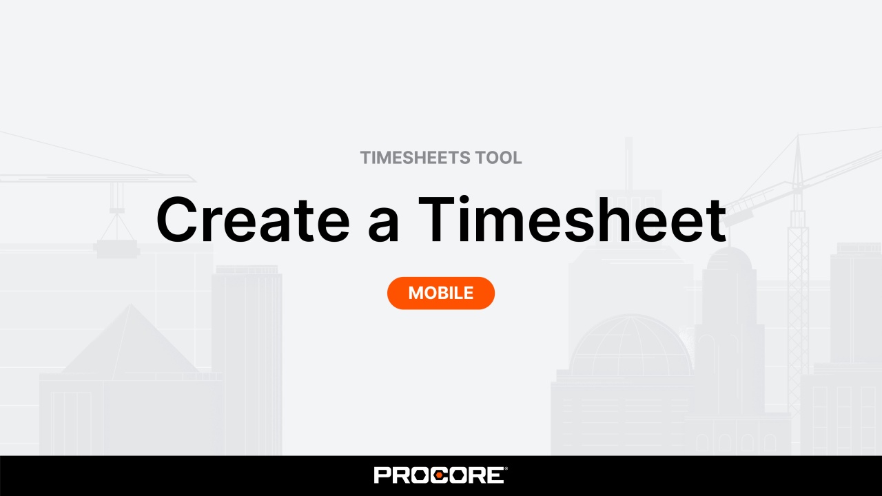 Timesheets (iOS) - Procore (en-CA)