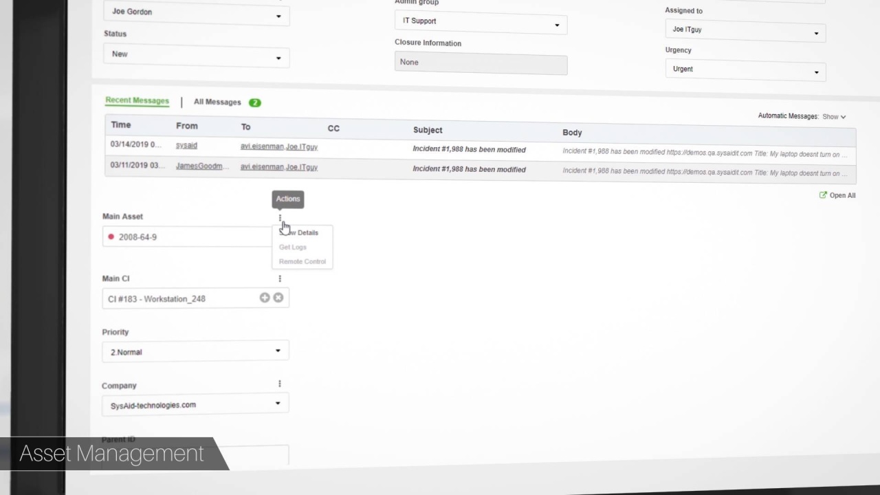 Interactive experience - SysAid