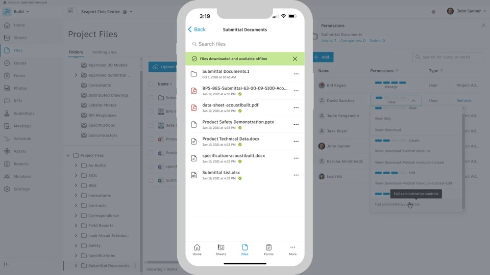 Access Project Files on Mobile