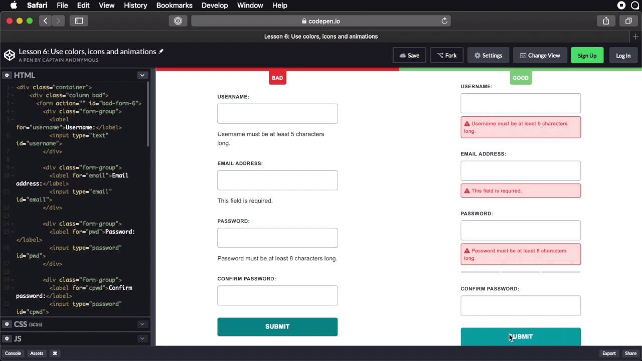 Best Practices for Displaying Form Errors - Use Colors, Icons, and ...