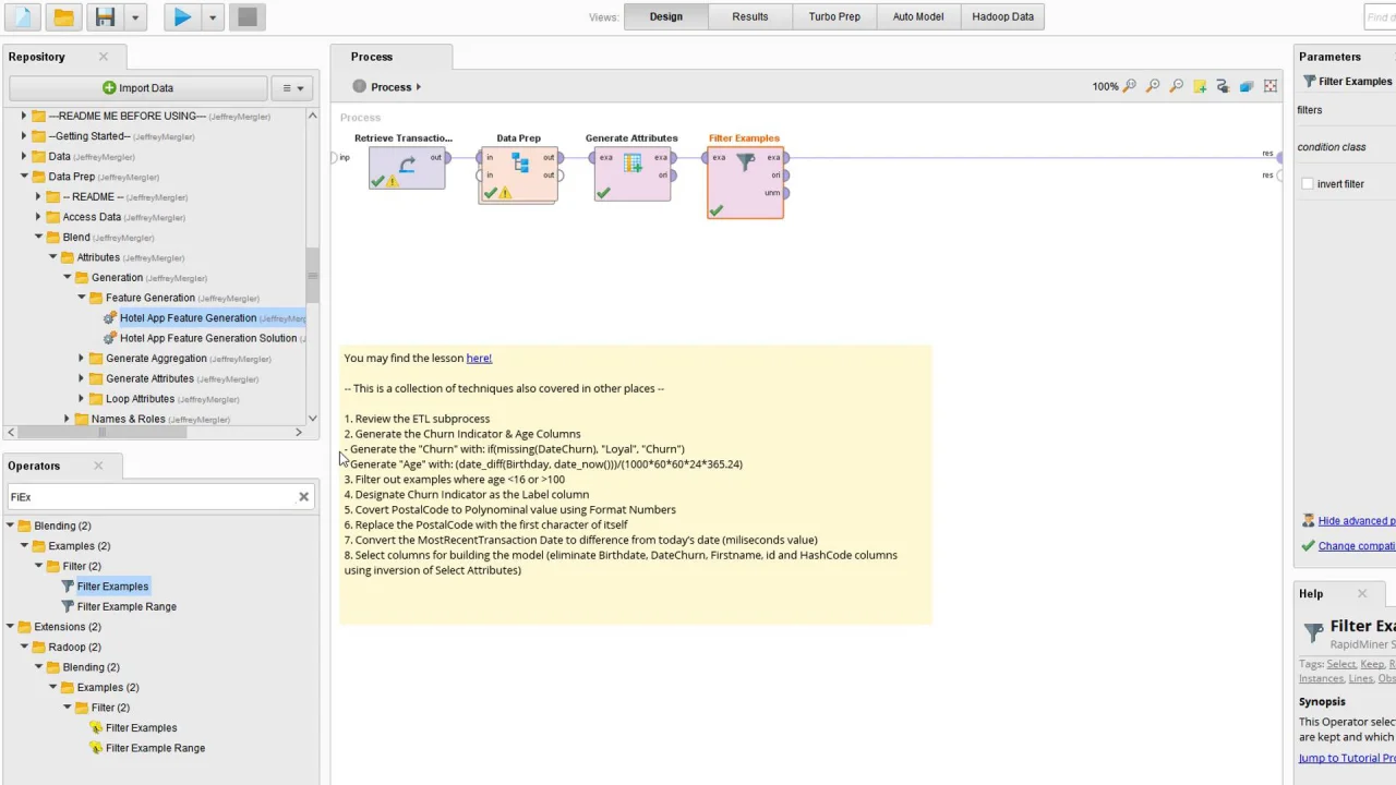 Feature Generation demo | RapidMiner Studio