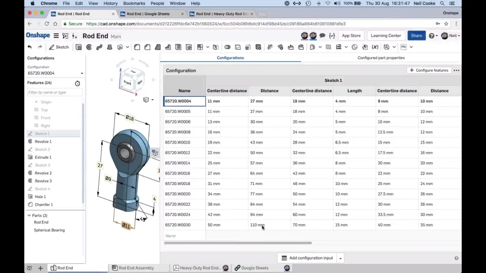 Importing SOLIDWORKS Configurations into Onshape